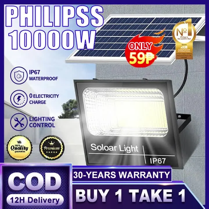 BUY 1 TAKE 1 Solar Lights With Solar Panel 10000W Outdoor Lighting ...