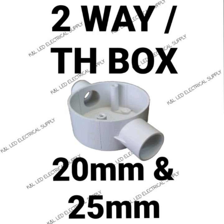 PVC CONDUIT FITTING 2 WAY BOX 20MM 3/4" & 25MM 1" | Lazada