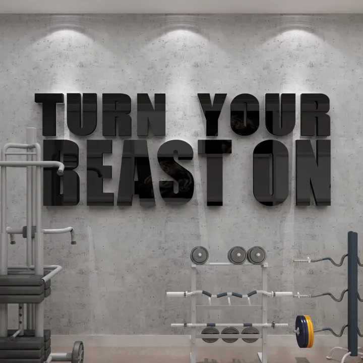 Motivational Gym Wall Decor Acrylic Stickers Cultural Image Atmosphere ...