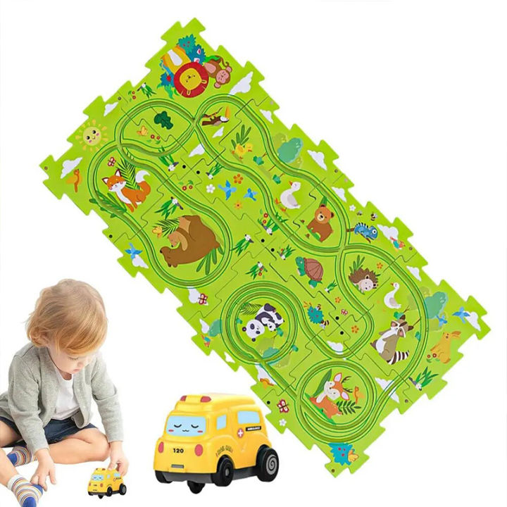 Track Puzzles Kids Toys With Puzzle Track Multifunctional Puzzle Board ...