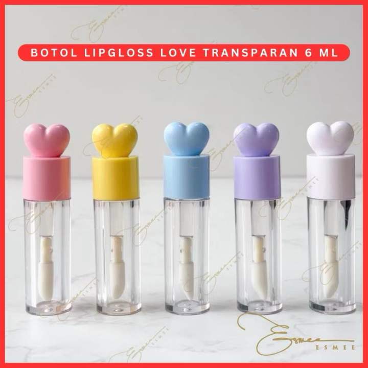 6ml Botol Lip Gloss Love Hati Transparan Kosong Kosmetik Packaging ...