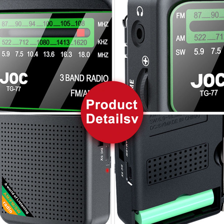 Emergency Pocket Radio FM AM SW Radio Type-C Rechargeable Transistor ...