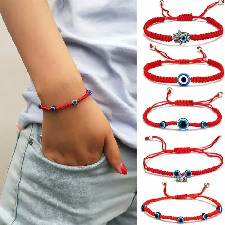 5PCS Evil Eye Bracelet Nazar Hand Strap Lucky Bracelet Turkish Evil Eye ...