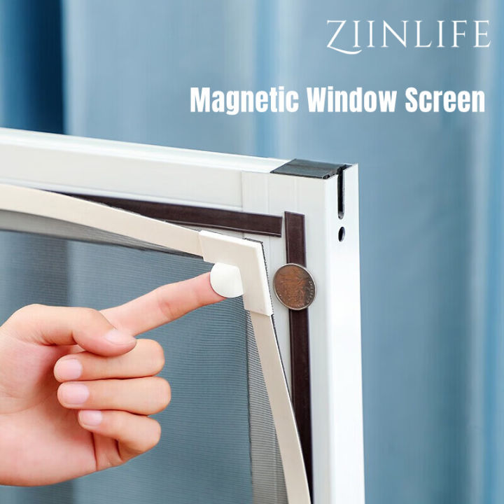 Ziinlife Adjustable Magnetic Window Screen DIY Self-Adhesive Window ...
