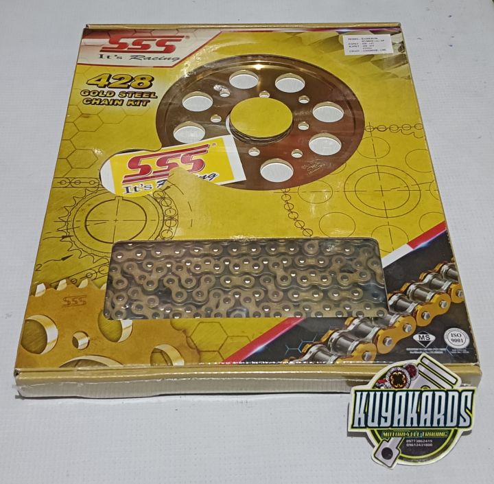 SSS CHAIN SET STEEL GOLD RAIDER 150 CARB/FI | Lazada PH