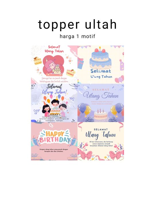 topper ulang tahun untuk buket atau cake | Lazada Indonesia