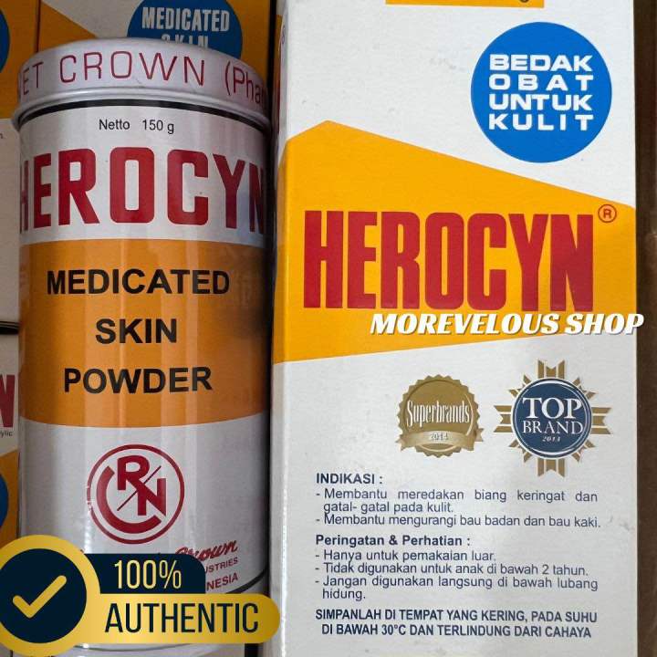 ORIGINAL HEROCYN BEDAK UNTUK KULIT MEDICATED SKIN POWDER FOR PRICKLY ...