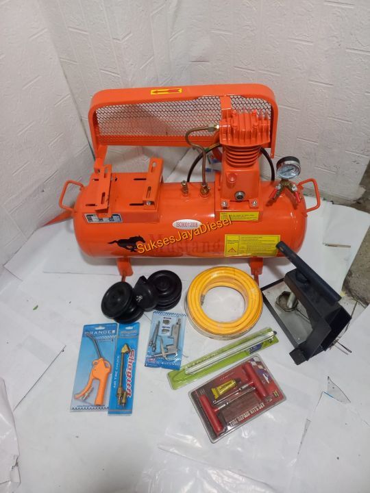Paket Kompresor MUSTANG 1/4Hp Tambal Ban {Blm Termasuk Mesin} | Lazada ...