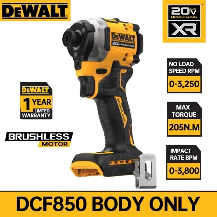 【โปรโมชันจำกัดเวลา】Dewalt DCF850ไขควงกระแทกไร้สาย ไร้แปรงถ่าน 20V Max ...