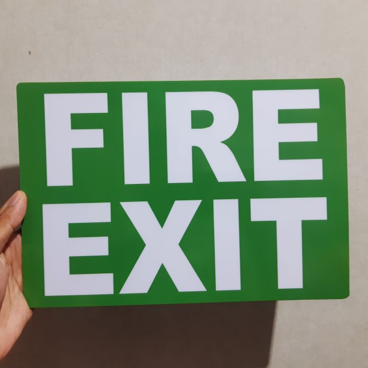 FIRE EXIT SIGNAGE PVC TYPE OR PLASTIC LAMINATED 250GSM WATERPROOF AND ...