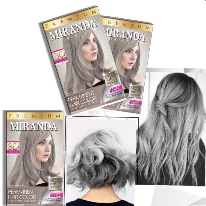 MIRANDA CAT RAMBUT / HAIR COLOR ( ABU / GREY / ASH BLONDE ) 30 ML | Lazada