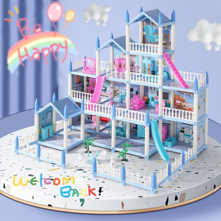 DIY Assembled Castle Home Princess Doll House Princess Villa Dream ...