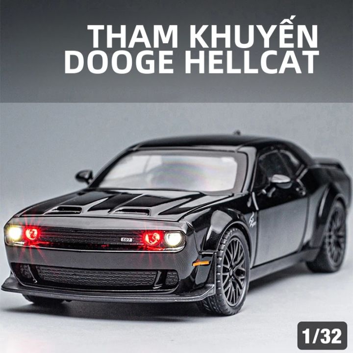Dodge Challenger Hellcat Đúc Xe Ô Tô Mô Hình Tỉ Lệ 1:32 Kim Loại Đồ ...