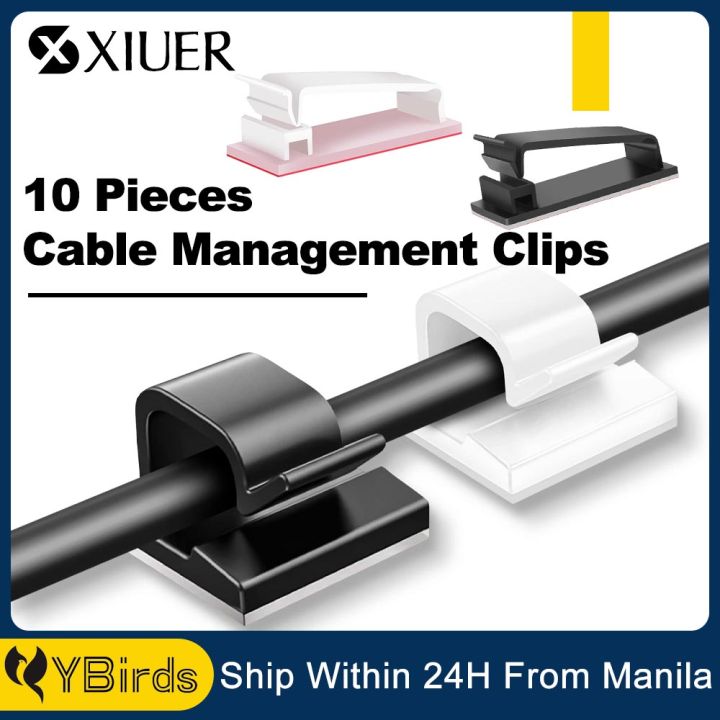 10Pcs Cable Management Clips, Large Clips for Under Desk Wire ...
