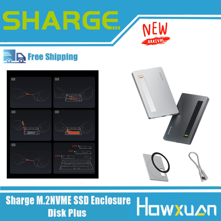 Sharge M.2 NVME SSD Enclosure Disk Plus Ultra-Silm Date Solution hard ...