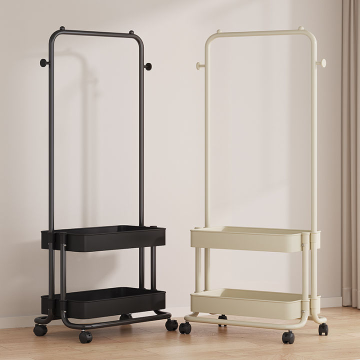 Bedroom Multi-Functional Stand-On Storage Rack Indoor Hanging Clothes ...