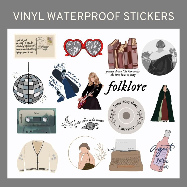 Folklore Taylor Swift Stickers | Vinyl Matte Laminated Waterproof and ...