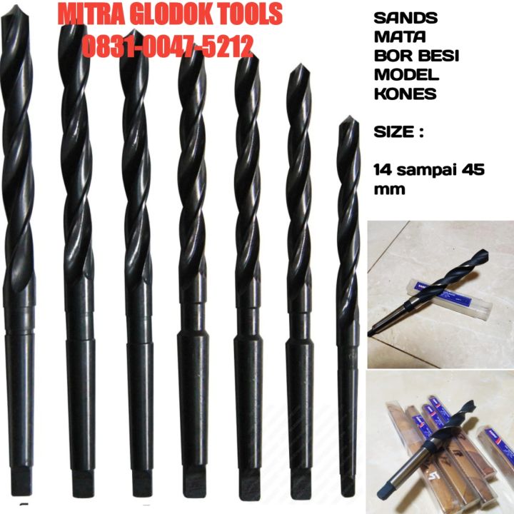 SANDS mata bor besi model kones ukuran 14 sampai 45 mm mata bor besi ...