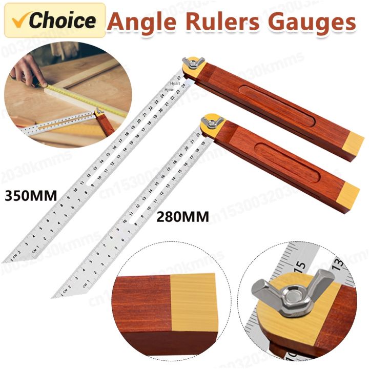 360° Angle Rulers Gauges Tri Square Sliding T-Bevel with Wooden Handle ...