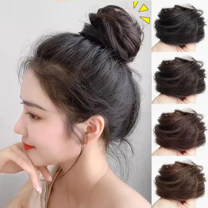 Ball Head Fake Scrunchie Hair Bun Straight Hair Messy Curly Hair Band ...