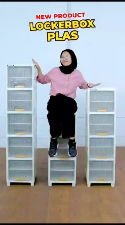 NAPOLLY LOCKER BOX LEMARI PLASTIK PORTABLE SUSUN SERBAGUNA | Lazada ...