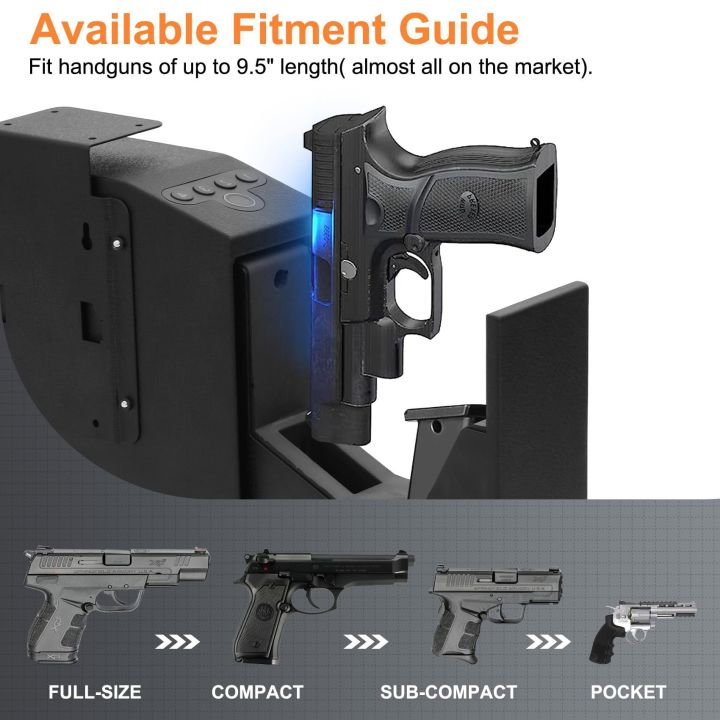 Fingerprint key password three in one wall mounted gun boxes, pistol ...