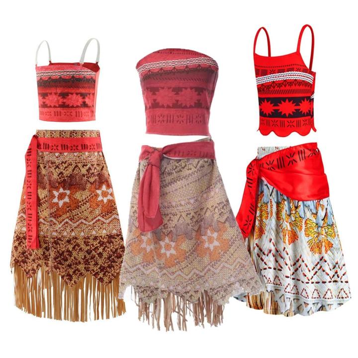 Halloween Disney Oceania Adventure Moana Long Bohemian Skirt Adult ...