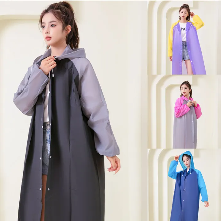 EVA Raincoat New Color Collision Unisex Raincoat Adult Raincoat with ...