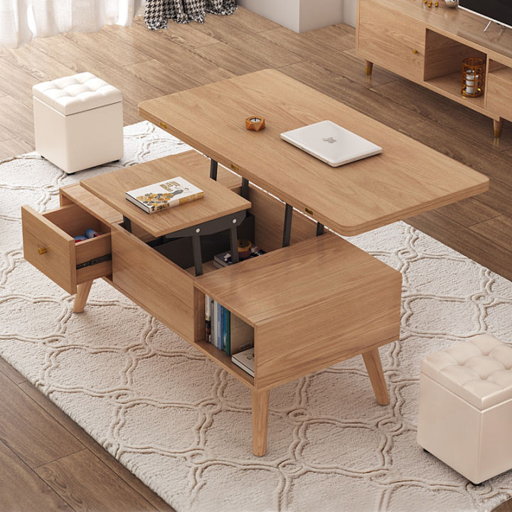 Scandinavian Multi-Functional Adjustable Coffee Table Change Dining ...