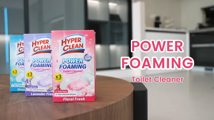 HYPERCLEAN 3 Packs Power Foaming Toilet Cleaner Toilet Bubble Removing Fresh and Odor - Fast ...