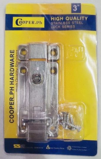 Cooper stainless barrel bolt lock 3 push type | Lazada PH