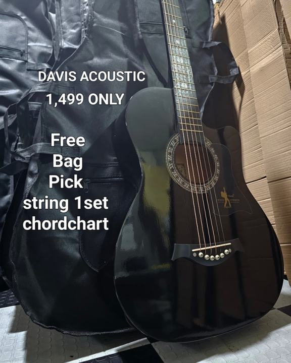 Davis Acoustic Guitar (Black) | Lazada PH
