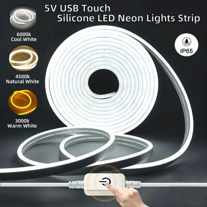 Touch Sensor LED Neon Sign Light Strip 5V USB Dimmable Waterproof Neon ...