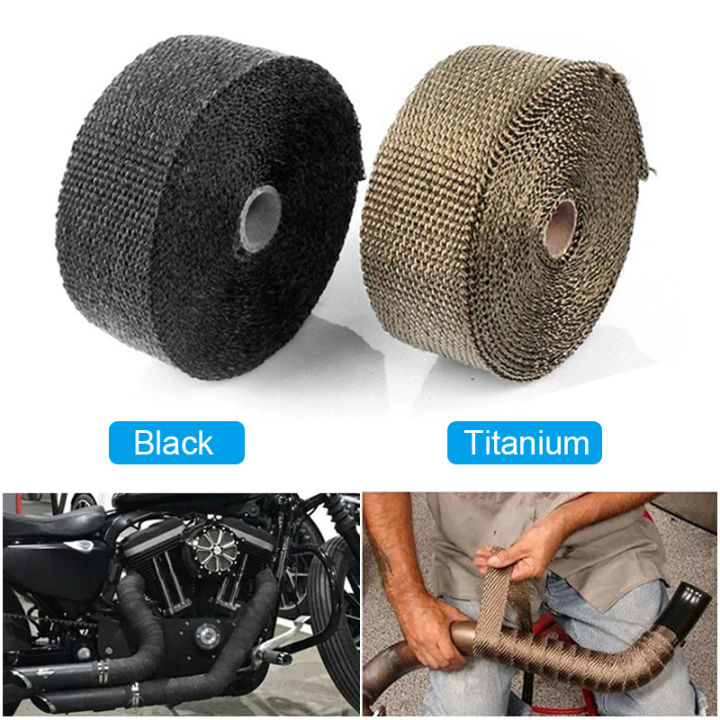 5M Car Motorcycle Exhaust Manifolds Glass Fiber Thermal Heat Wrap ...