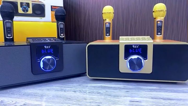 Karaoke Machine Wood Grain Karaoke Home System with 2 Wireless Microphone SDRD 309 Plus Kei 08 ...