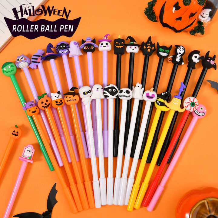 6/12/24 pcs Halloween wobbly pen, creative pumpkin light bat ghost ...