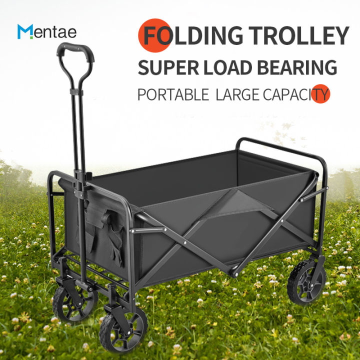 Outdoor Camping Trolley Cart Folding Portable Shopping Cart Picnic Camp ...