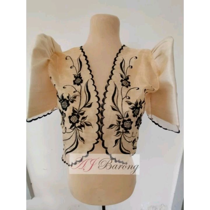 modern filipiniana bolero black embroidery | Lazada PH