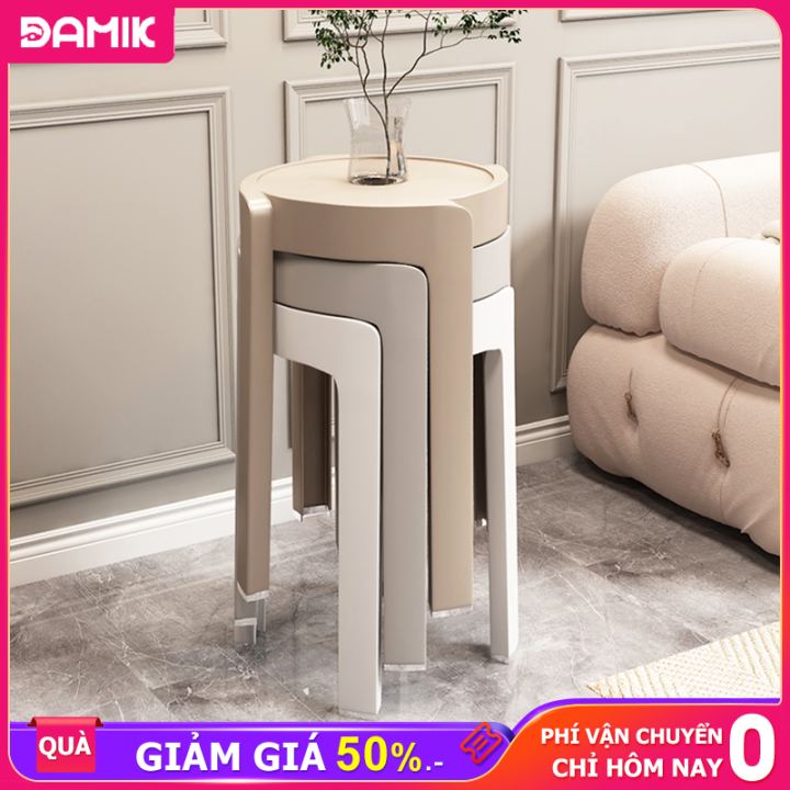 DAMIK Ghế đôn nhựa quán cafe ghế đẩu nhựa đúc decor phòng khách phòng ...
