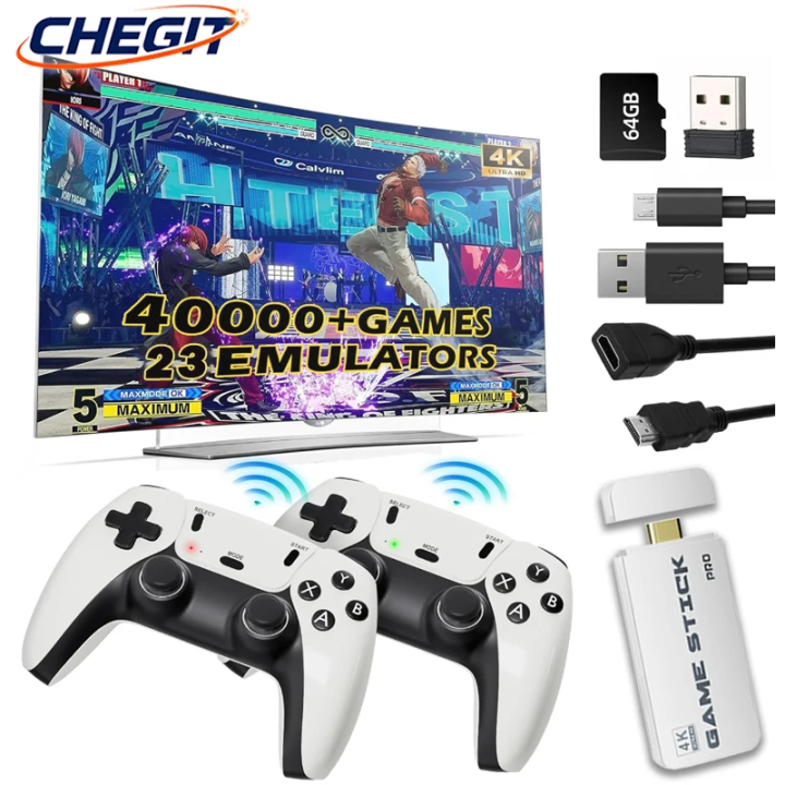 M15 4K TV Game Stick Retro Video Game Console with 64GB/Built in 3/ ...