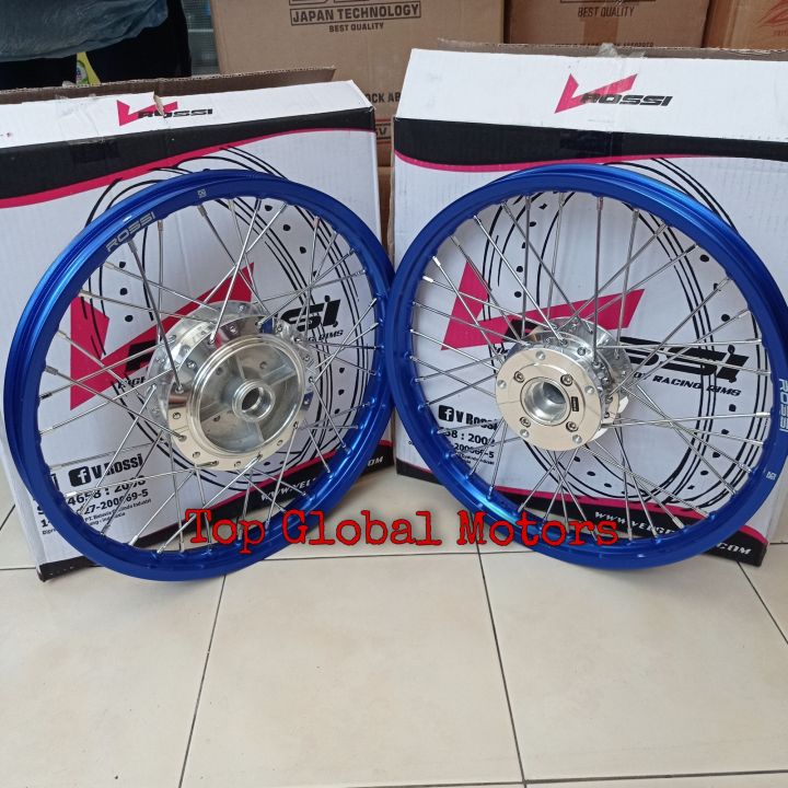ROSSI - Velg Vixion Old / Lama Sepasang Depan Belakang Biru/Chrome ...