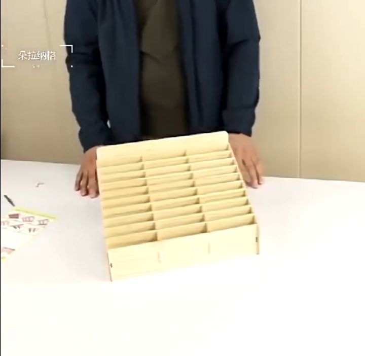 12/24 Grid Multi-grid Mobile Phone Holder Desktop Wooden Organizer ...