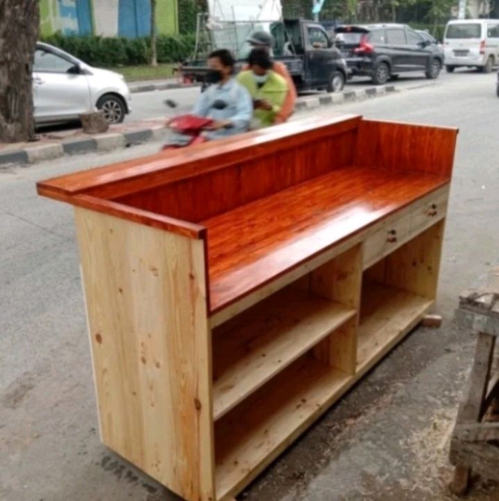 meja bar cafe/ meja kasir kayu jati belanda | Lazada Indonesia