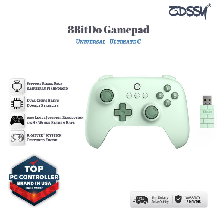 ZDSSY 8BitDo Ultimate C Wired Controller for PC, Windows 10, 11, Steam Deck, Raspberry Pi ...