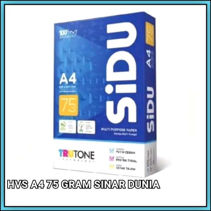 Kertas HVS A4 75 Gram Sidu Isi 100 & 200 Lembar | Lazada Indonesia