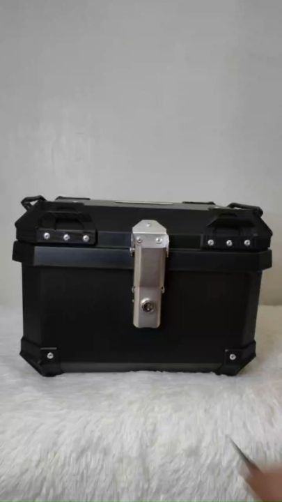JDR MOTORCYCLE TOP BOX HARD PLASTIC WITH METAL BASE PLATE & BACKREST ...