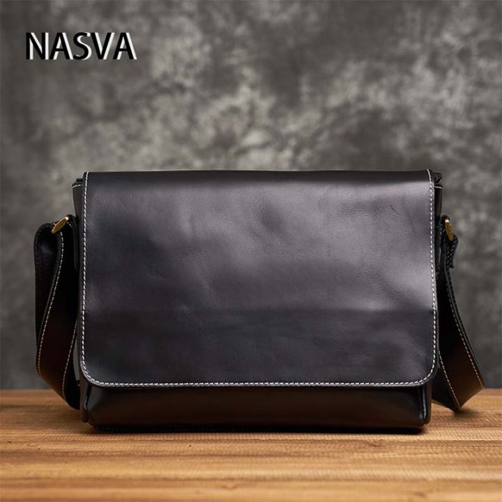 Genuine Leather Men Shoulder Bag Vintage Messenger Bags Male Crossbody