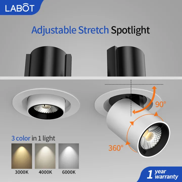 Retractable Recessed Spotlight Adjustable Angle Spotlight Led Anti ...