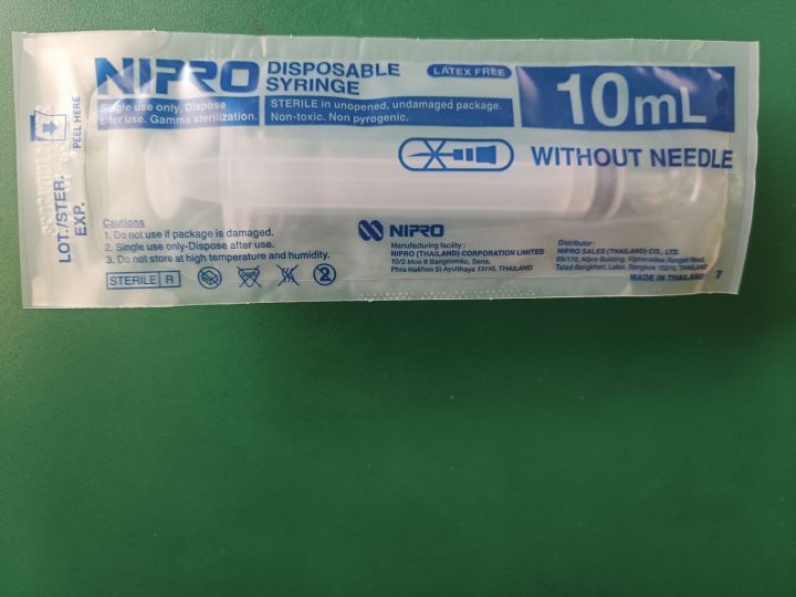 Nipro Syringe disposable 10 ml. without needle (luer slip) 1 pcs. | Lazada.co.th