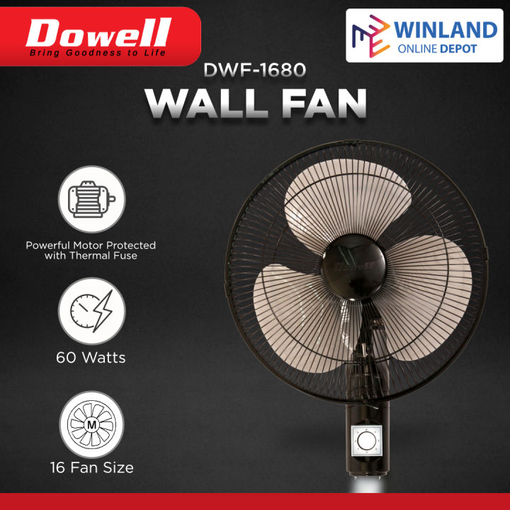 Dowell by Winland Powerful Wall Fan Electric Fan 16" DWF-1680 | Lazada PH